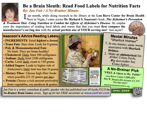 April 2025 - Important Advice for Reading Food Labels - Jan Fair's NO ...